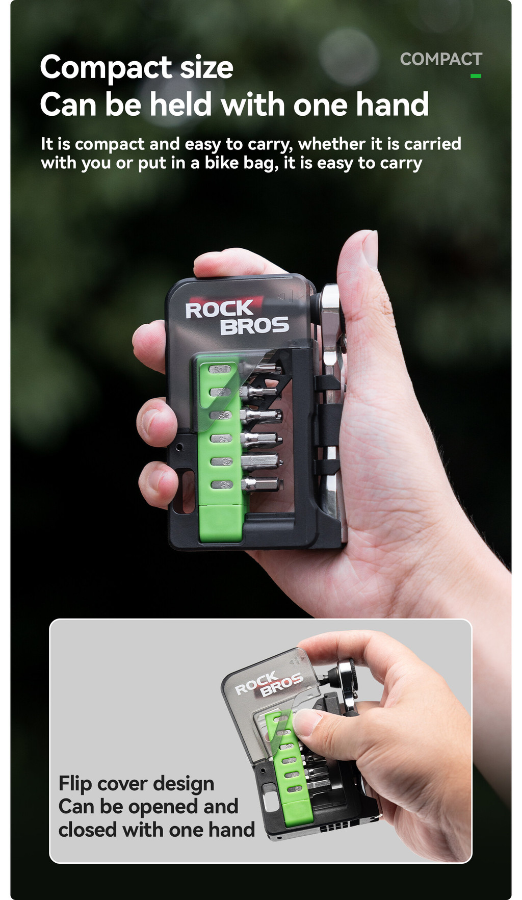 ROCKBROS 12-Piece Ratchet Wrench Set Aluminum Alloy Magnetic Portable ...