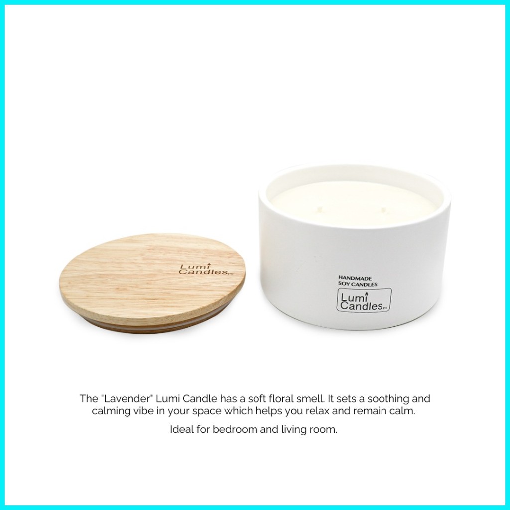 Lumi Candles Lavender Scented Soy Candles Long Lasting Modern 800ml ...
