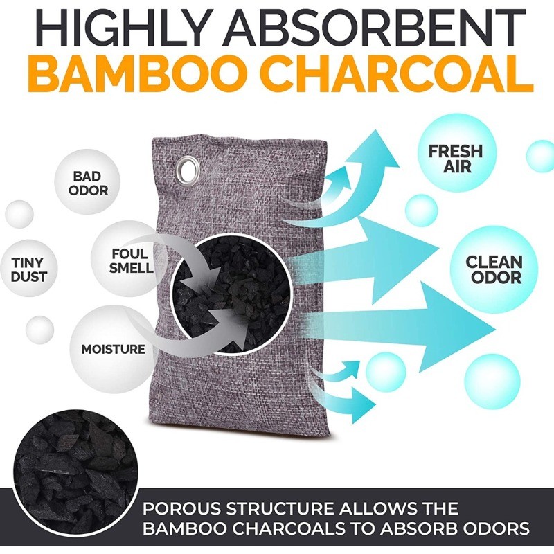 Activated Bamboo Charcoal Bag 500G Odor Remover Air Purifying Bags ...