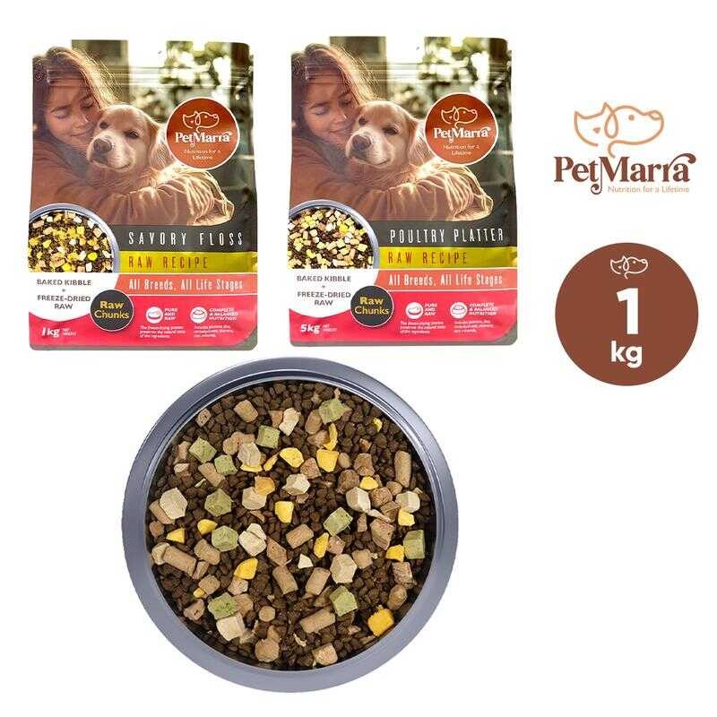 Petmarra Raw Chunks Recipe Adult Dog And Puppy Dry Food Poultry Platter ...