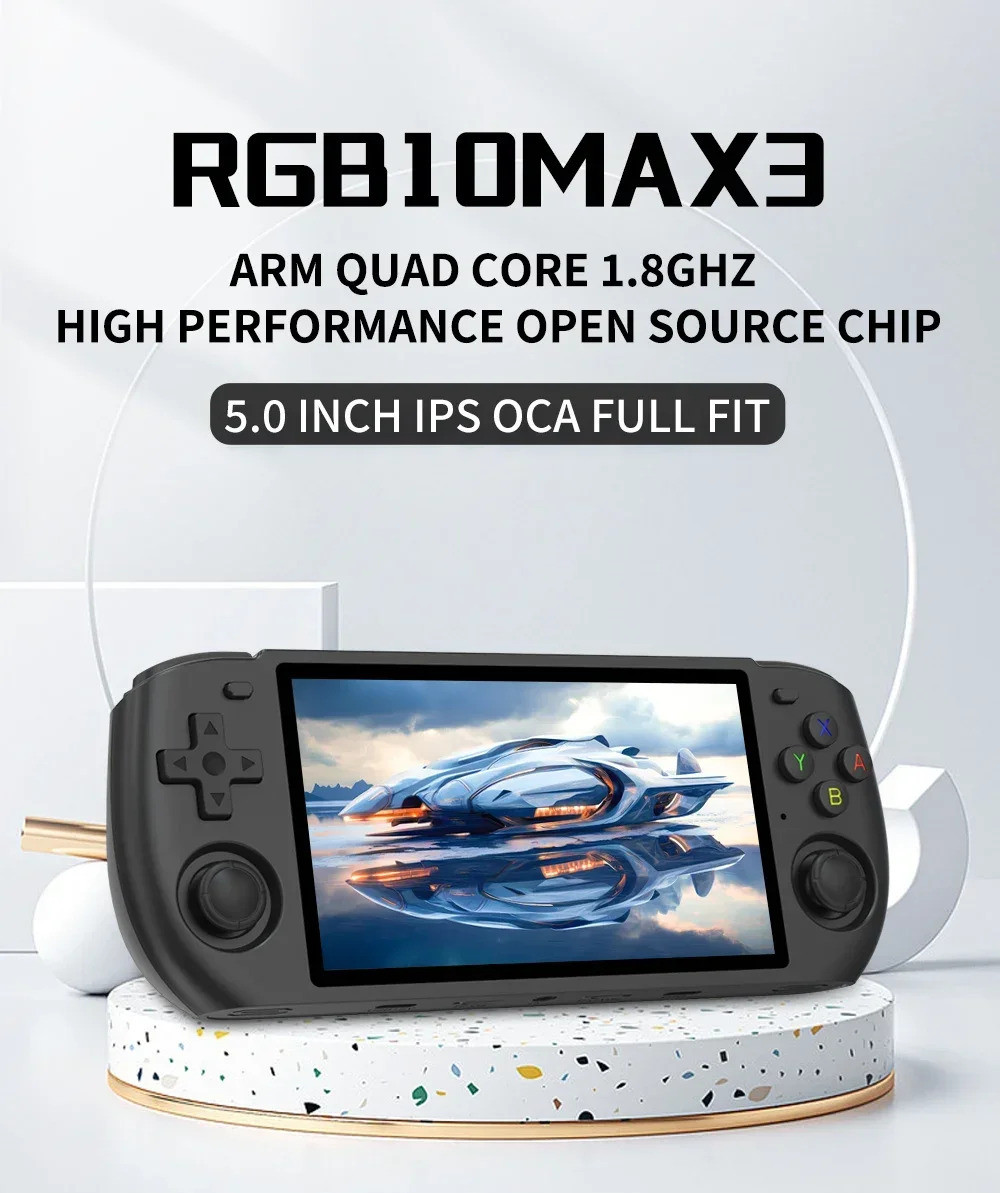 RGB10MAX3 5.0 Inch 1280*720 Ips Screen Retro Video Handheld Game ...