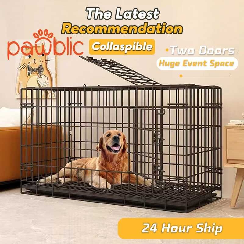 【Ready Stock】Xxxl Collapsible Heavy Duty Dog Cage Poop Tray Double ...