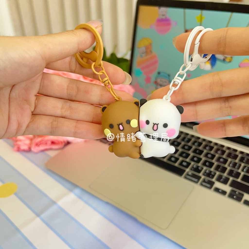 Panda Bubu And Yier Magnetic Hug Keychain Cartoon Panda Bubu And Dudu ...