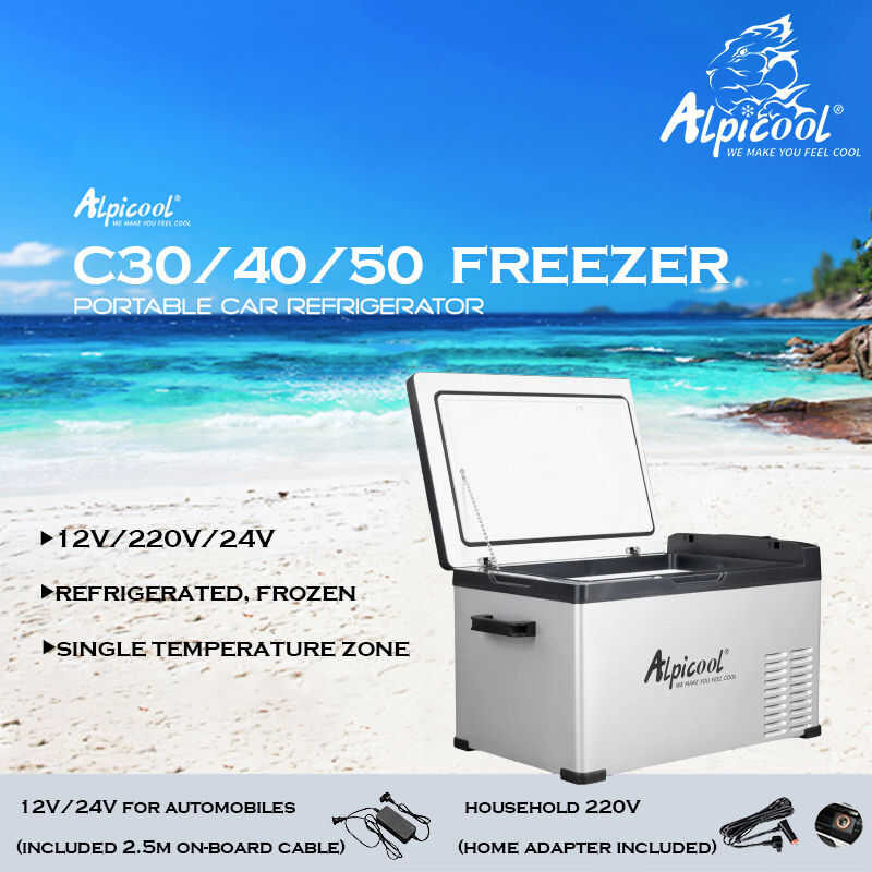 Alpicool C30~C50 Portable Car Freezer,12 Volt Refrigerator, Fast Cooling 12V Fridge -4℉~68 ...