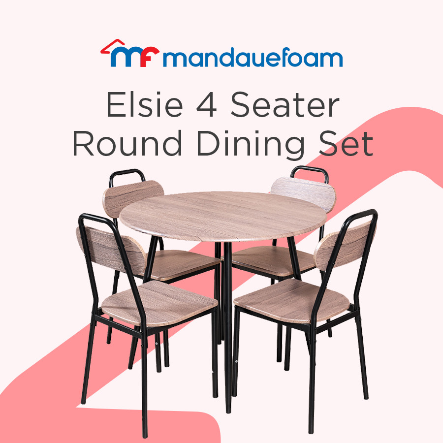 Mandaue Foam Elsie 4 Seater Round Dining Set | Shopee Philippines