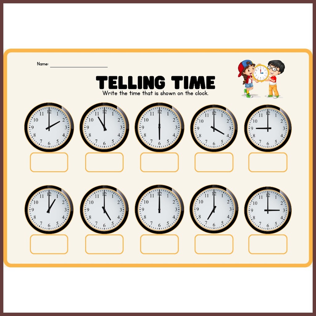 ⌚ Telling Time Clock Erasable, Thick Hot Laminated A4 size | Shopee ...