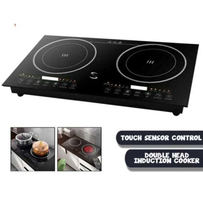 Induction Cooker Double Head, 220V 4000W Countertop Burner, Portable ...