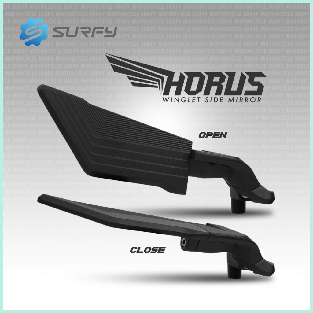 Horus Winglet Side Mirror 28cm Large Full Alloy Adjustable Mirror Mount ...