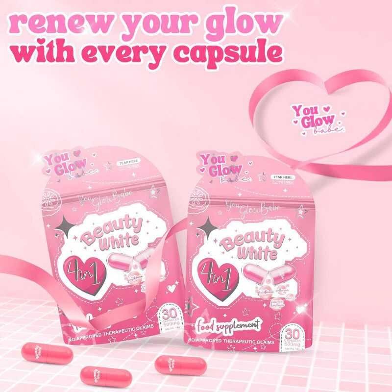 YOU GLOW BABE Beauty White 4 In 1 Slimming Glutahione Collagen Glow ...