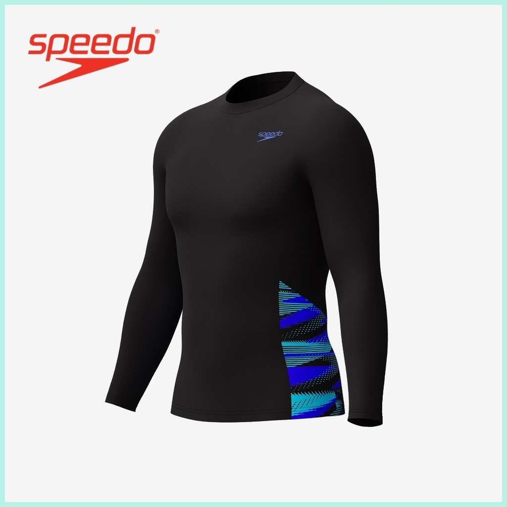 Speedo Men's Swimwear - Mens END+ Splice Rash Top - Navy Blue - 8 ...