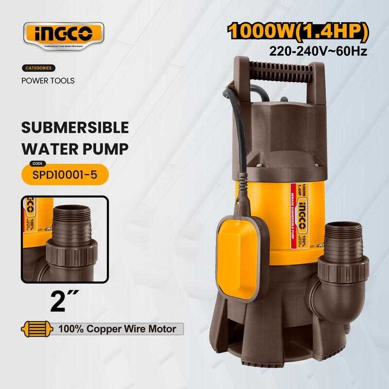 Ingco Submersible Water Pump 1000W Spd10001-5 (Ipt) 81A | Shopee ...