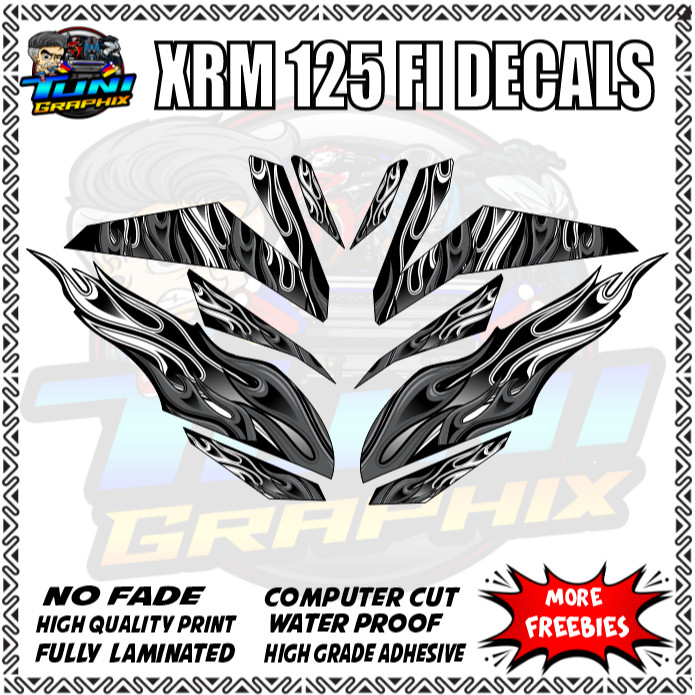 XRM 125 FI FIRE TRIBAL INDO DECALS STICKER with freebies | Shopee ...