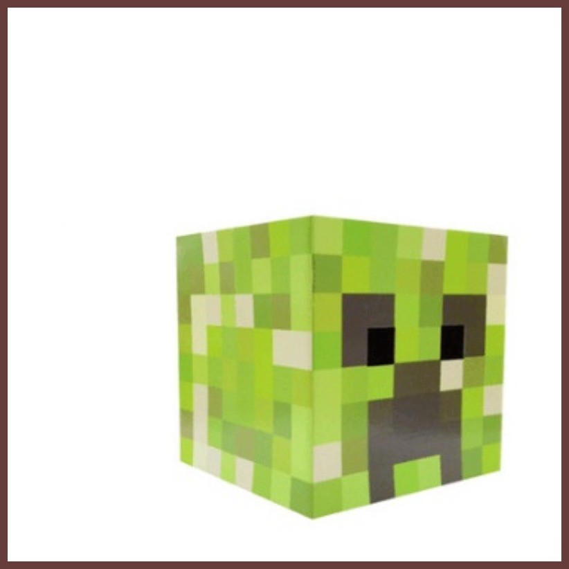 100% Game Minecraft Cardboard Head Cover Box Steve Creeper Enderman ...