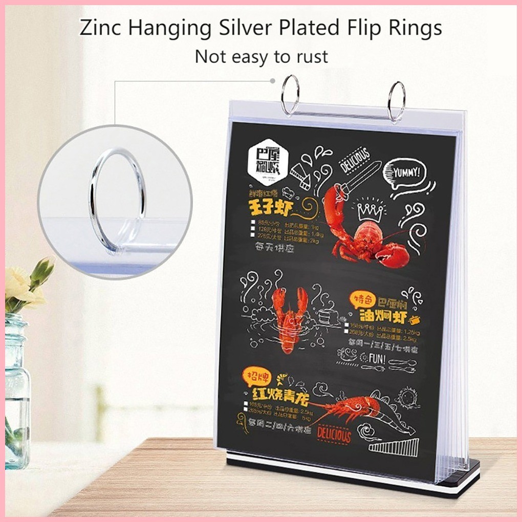 A4 Acrylic Menu Holder Display Stand Menu Price Sign Display Board ...