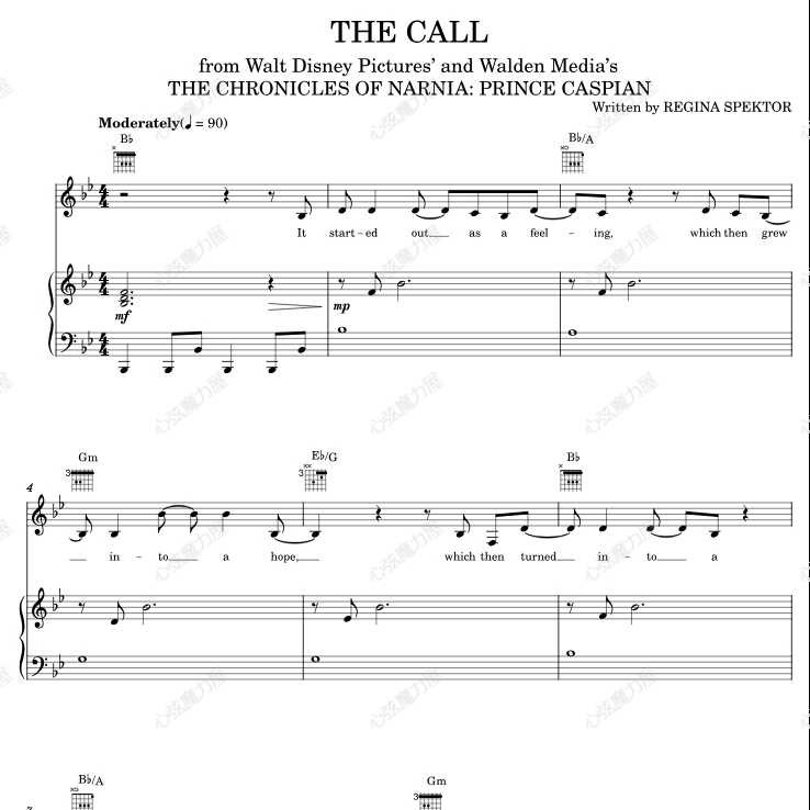 ☑♥ The Call Sheet Music with Lyrics Piano Score Original Electronic ...