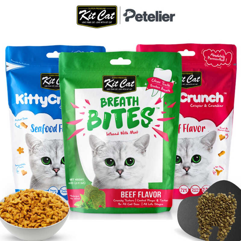 Kit Cat Treats Kitty Crunch/Breath Bites For Adult/Kitten, 60G Kitcat ...