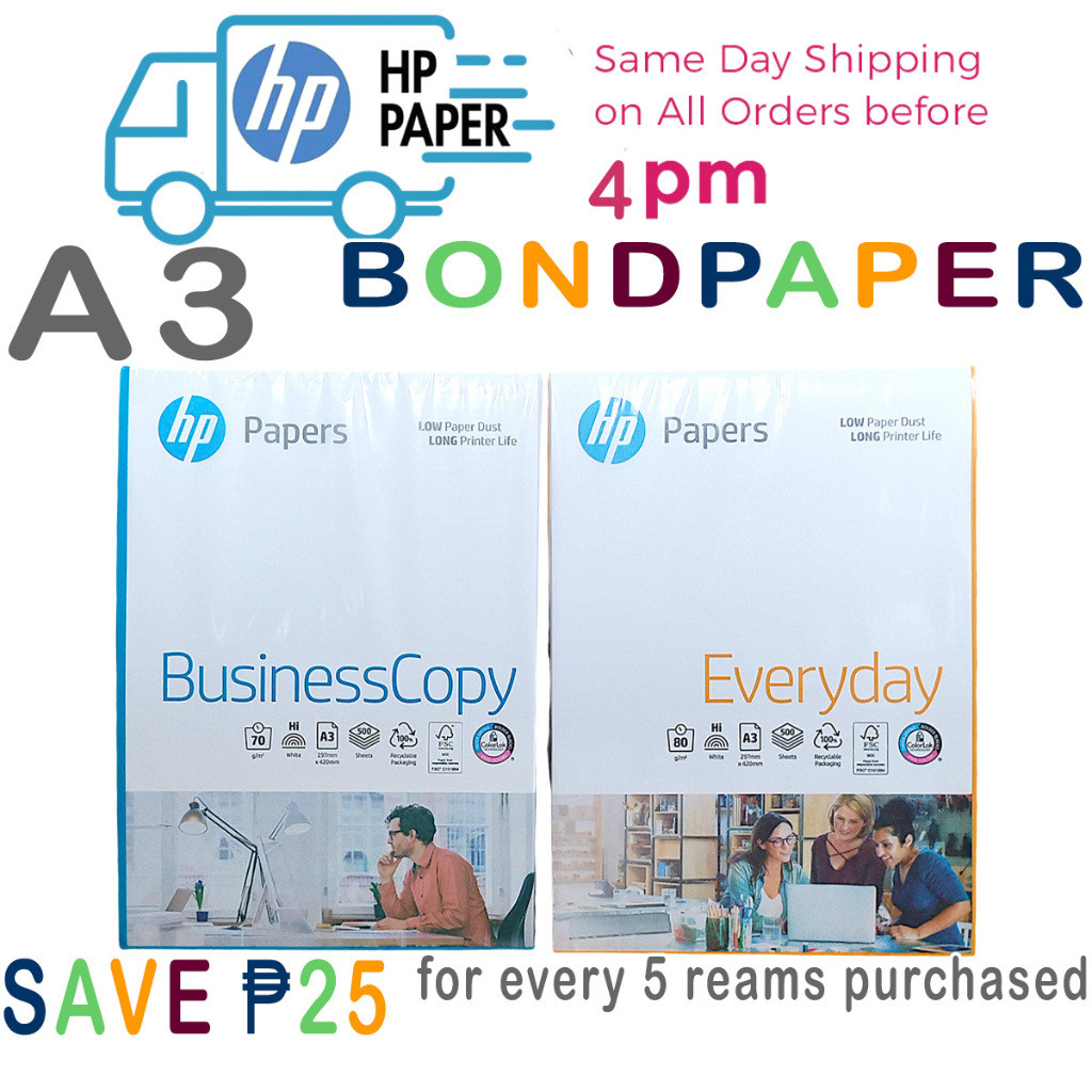 HP A3 Bond Paper - Multi GSM (70, 80gsm) - For Inkjet & Laser Printers ...