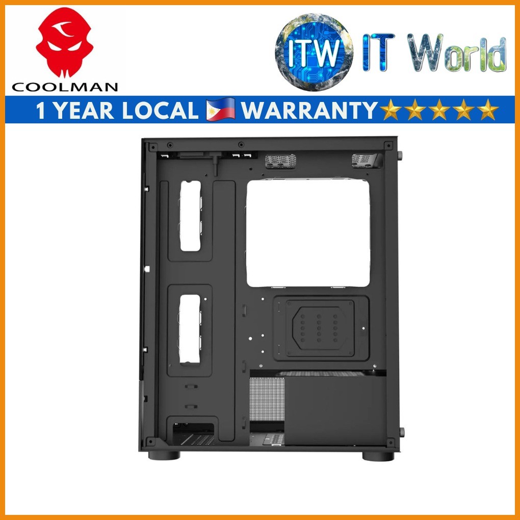 Itw | Coolman Reyna mATX/ITX Tempered Glass PC Case (Black/White ...