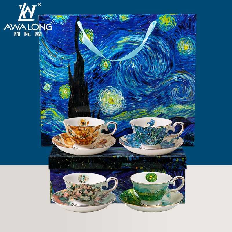 Van Gogh Starry Sky Coffee Cup Gift Box European Small Luxury Exquisite ...