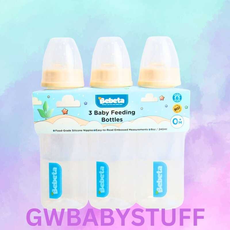 Bebeta 8Oz White Feeding Bottle Regular Neck With Measurement 3Pcs Per ...