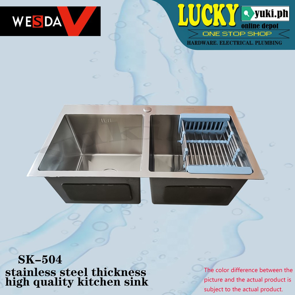 SK-504 WESDA SUC304 STAINLESS STEEL HIGH QUALITY KITCHEN SINK | Shopee ...