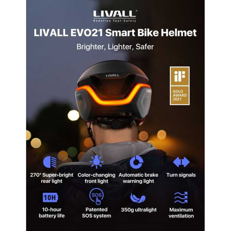 Smart Evo21 Helmet By Livall - Graytech - | Shopee Philippines