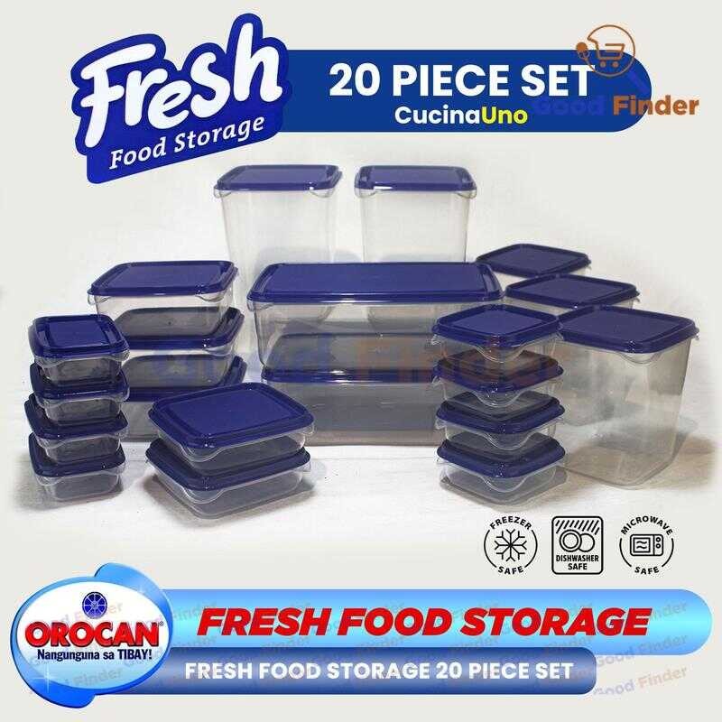 768 OROCAN Cucina Uno FRESH FOOD STORAGE 20 PIECE SET Containers ...