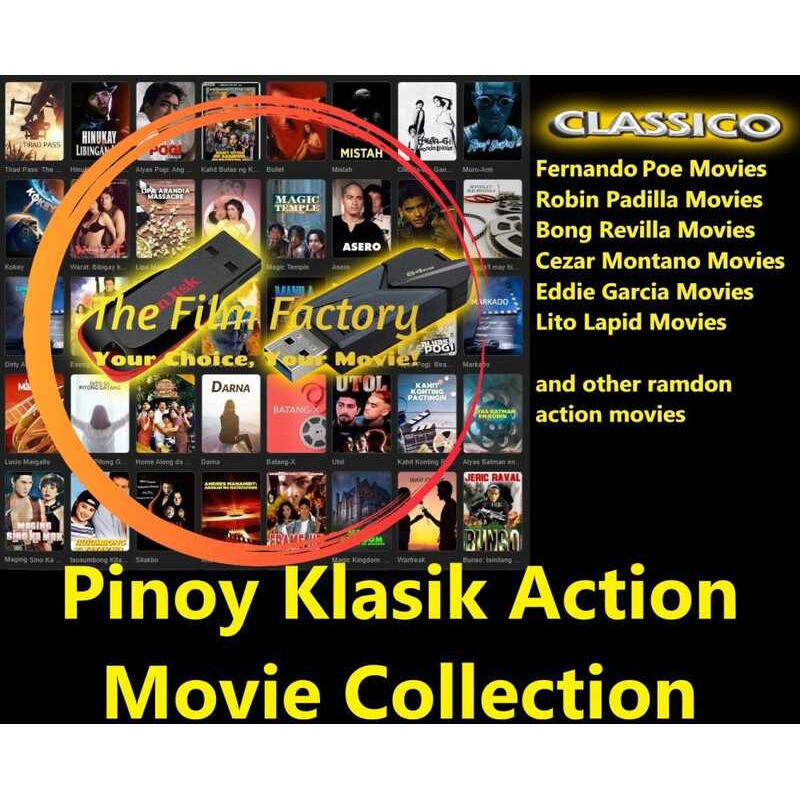 Pinoy Klasik ACTION Movies 2Gb 64Gb 128Gb Flash Drive | Shopee Philippines