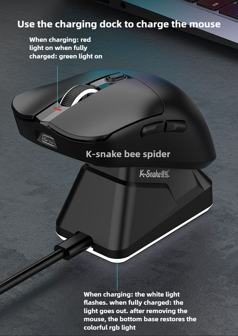 K-Snake X11 PRO Tri-mode Mouse Wired/2.4G/Bluetooth Lightweight with ...