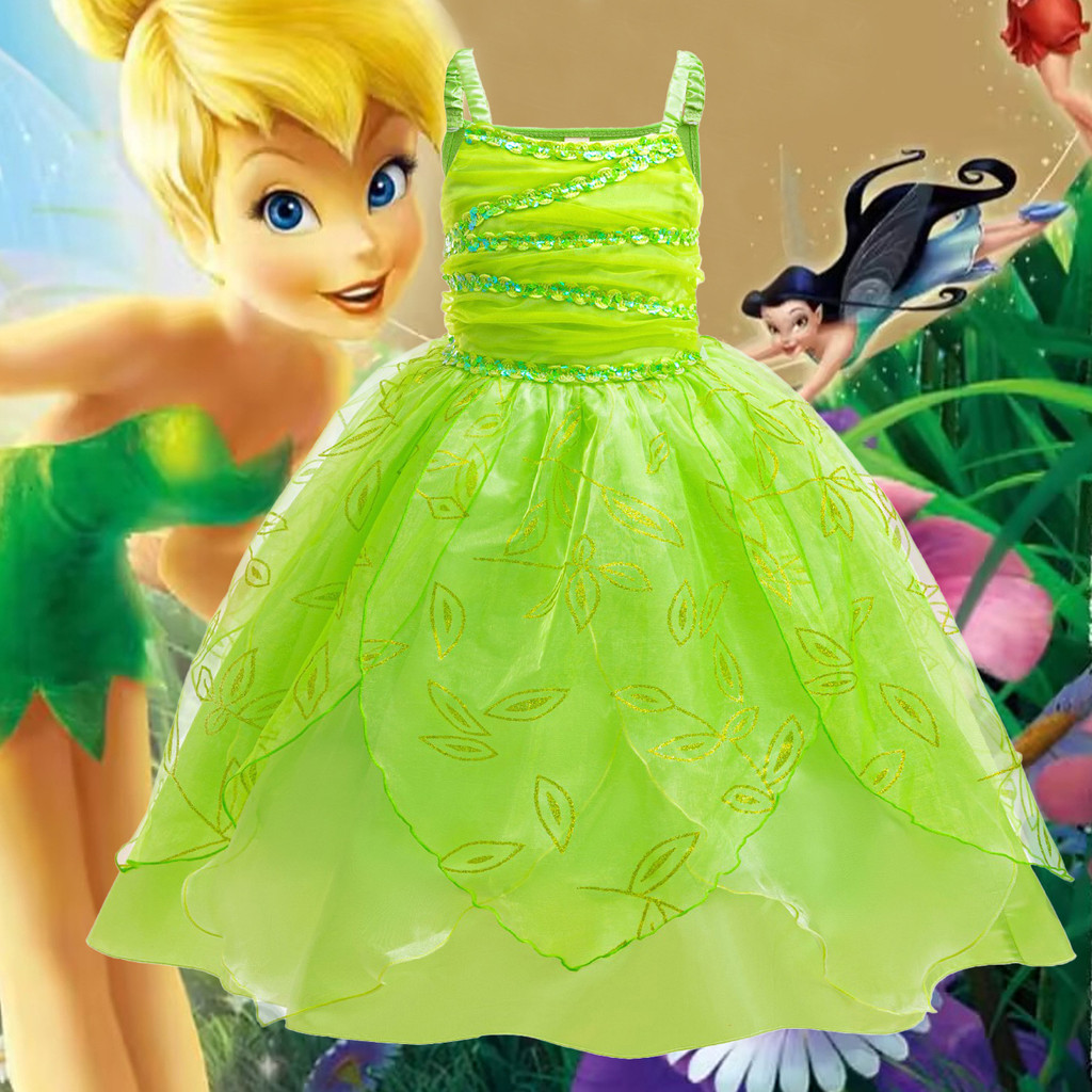 Halloween Costume Tinkerbell Wonderful Fairy COS Princess Dress Girl ...