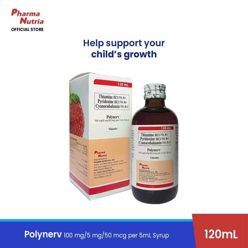 Polynerv Syrup 120Ml - Vitamin B Complex For Kids' Growth E20 | Shopee ...