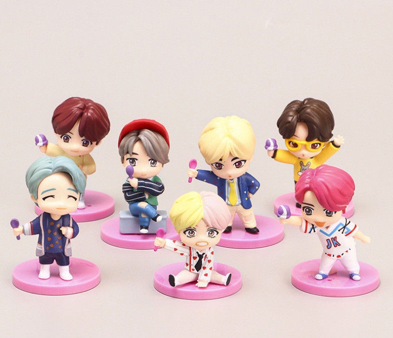 Kpop BTS Action Figure 7 Pcs Dolls Jimin V Jungkook Suga Jimin Rm J ...
