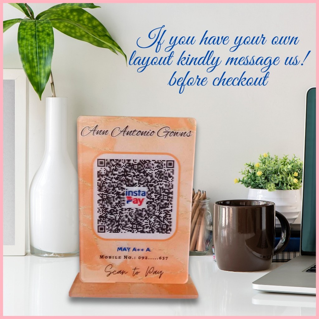 QR Code Stands- High Quality Acrylic QR Standees for Gcash, BDO, BPI ...