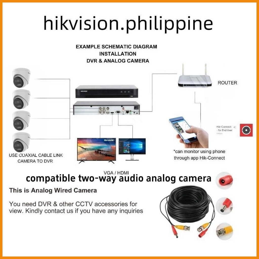 Hikvision 2MP Two Way Audio Fixed Turret Camera Smart-Hybrid Light ...