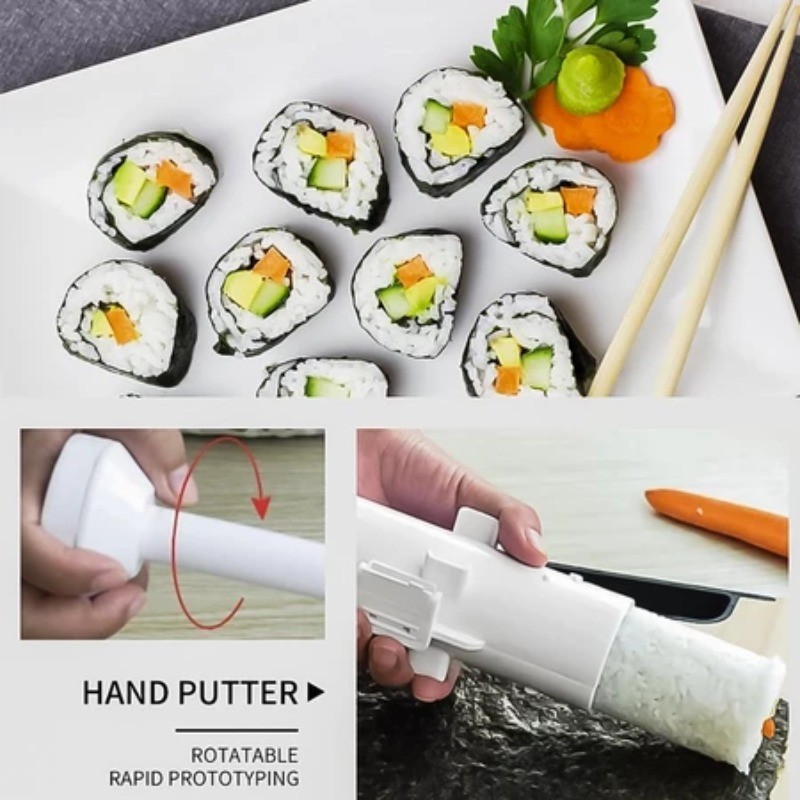 Sushi Maker Machine Roller Sushi Tool Roll Mold Making Kit Bazooka Rice ...