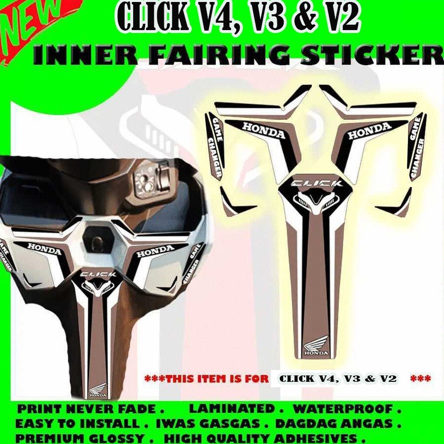 Inner Fairing Sticker For HOnda Click version 4, version 3 & vesrsion 2 ...