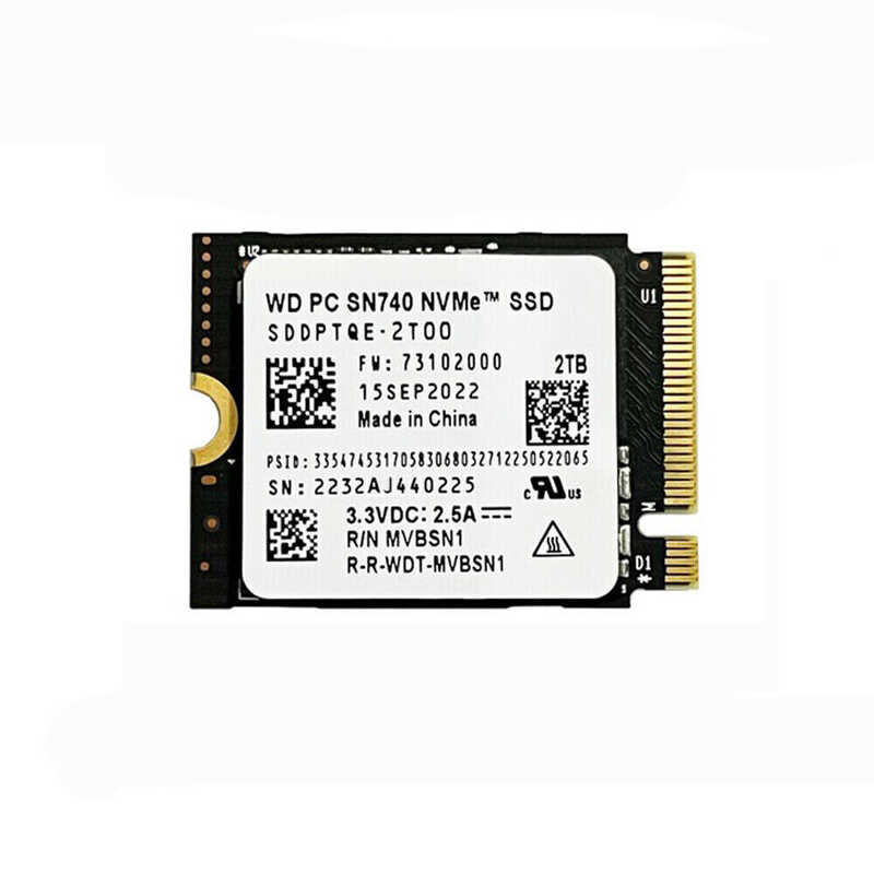 Tt Western Digital WD Sn740 2Tb M.2 2230 SSD Nvme Pcie4x4 For Steam Deck ASUS ROG Flow X Laptop ...