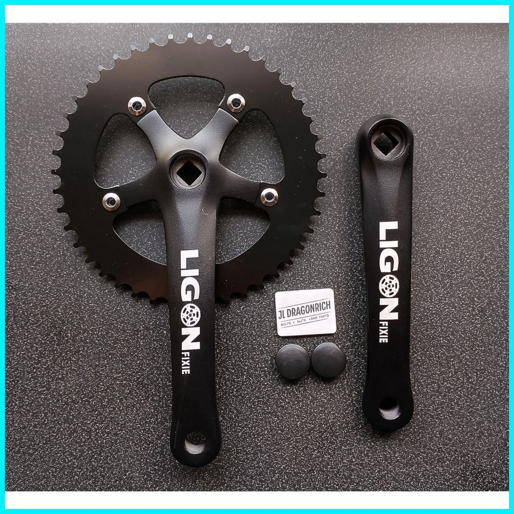 Bicycle Fixie Crank Arm Alloy Wheel Set LIGON 44T/48T/52T Chain Wheel ...