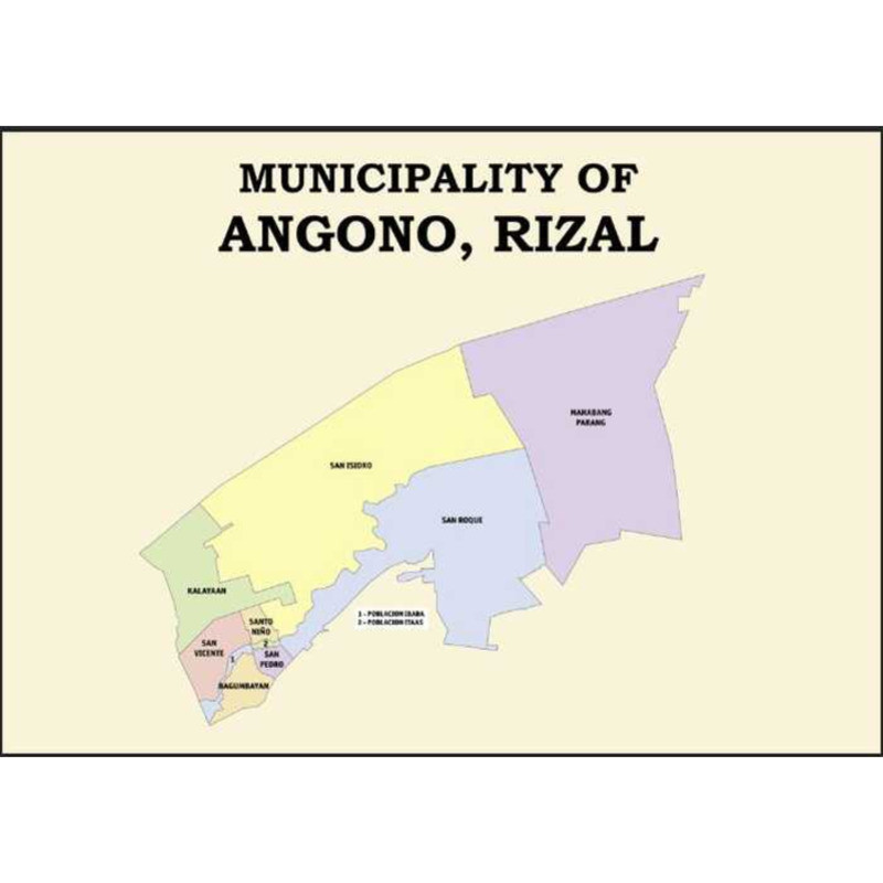 Angono Rizal Map Waterproof A4 Laminated Chart 3 9Bfc3 46 | Shopee ...