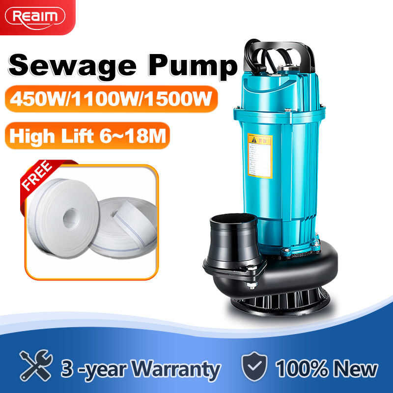 REAIM Sewage Pump Submersible Water 220V/2Hp Dirty Jet Septic Tank 3Ac ...