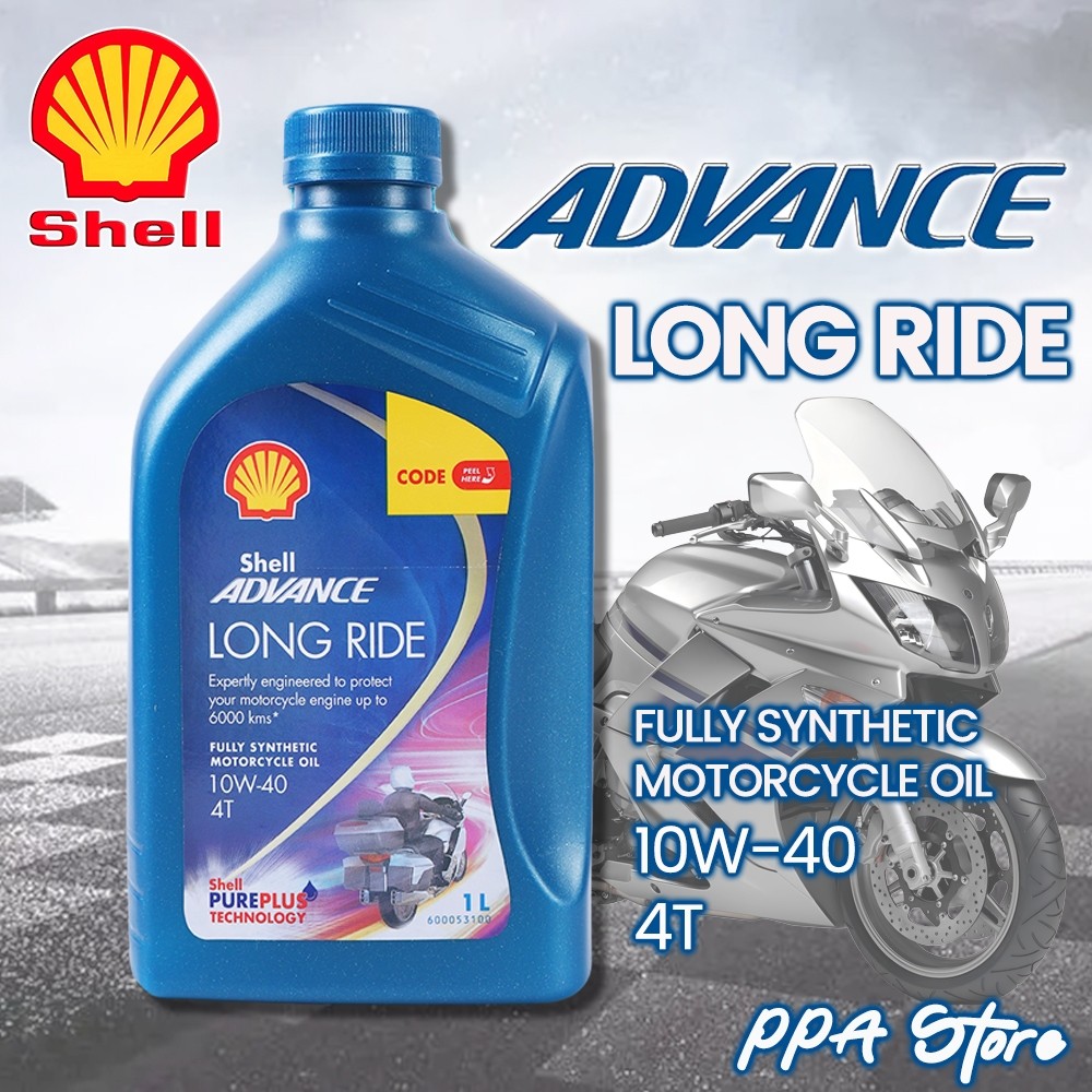 Shell Advance Long Ride Genuine 10w40 Fully Synthetic 4T SN MA2 1L ...