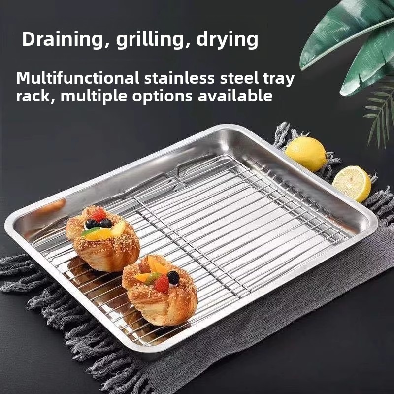 Stainless Steel Oil Drip Tray Strainer Rectangular Frying Skewer Oil ...