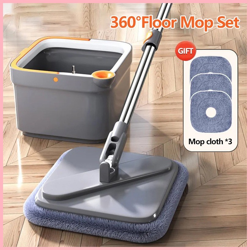 360 ° Rotating Square Spin Mop Wet And Dry Flat Rotating Cleaner With ...