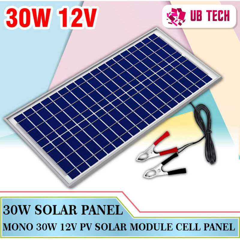 GOOD LIGHT PLUS 60W/30W Solar Panel Mono 30 Watt 12 Volt Pv Module Cell ...