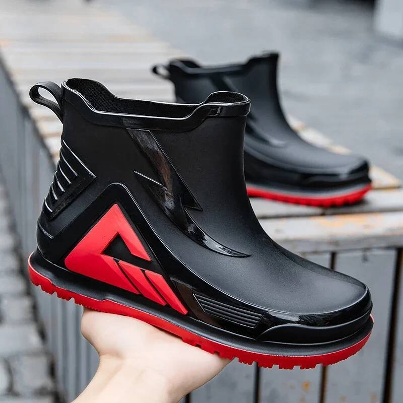 Couple Boots Mid-top Men's and Women's Rubber Shoe Chef's Car Wash Rain ...