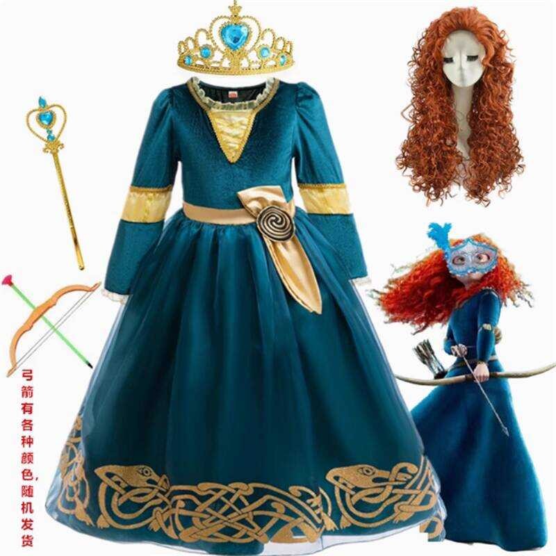 Disney Brave Legend Princess Merida Cosplay Costume Children's Dress ...