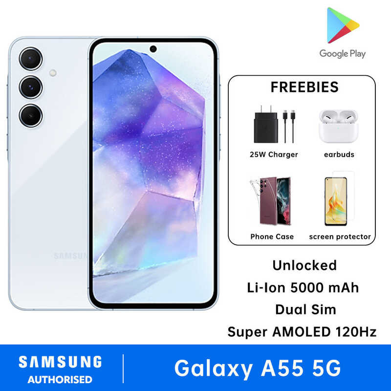 Samsung Galaxy A55 5G Smartphone Dual Sim 8Gb / 12Gb RAM + 256Gb ROM Exynos 1480 6.6” Super AMO ...
