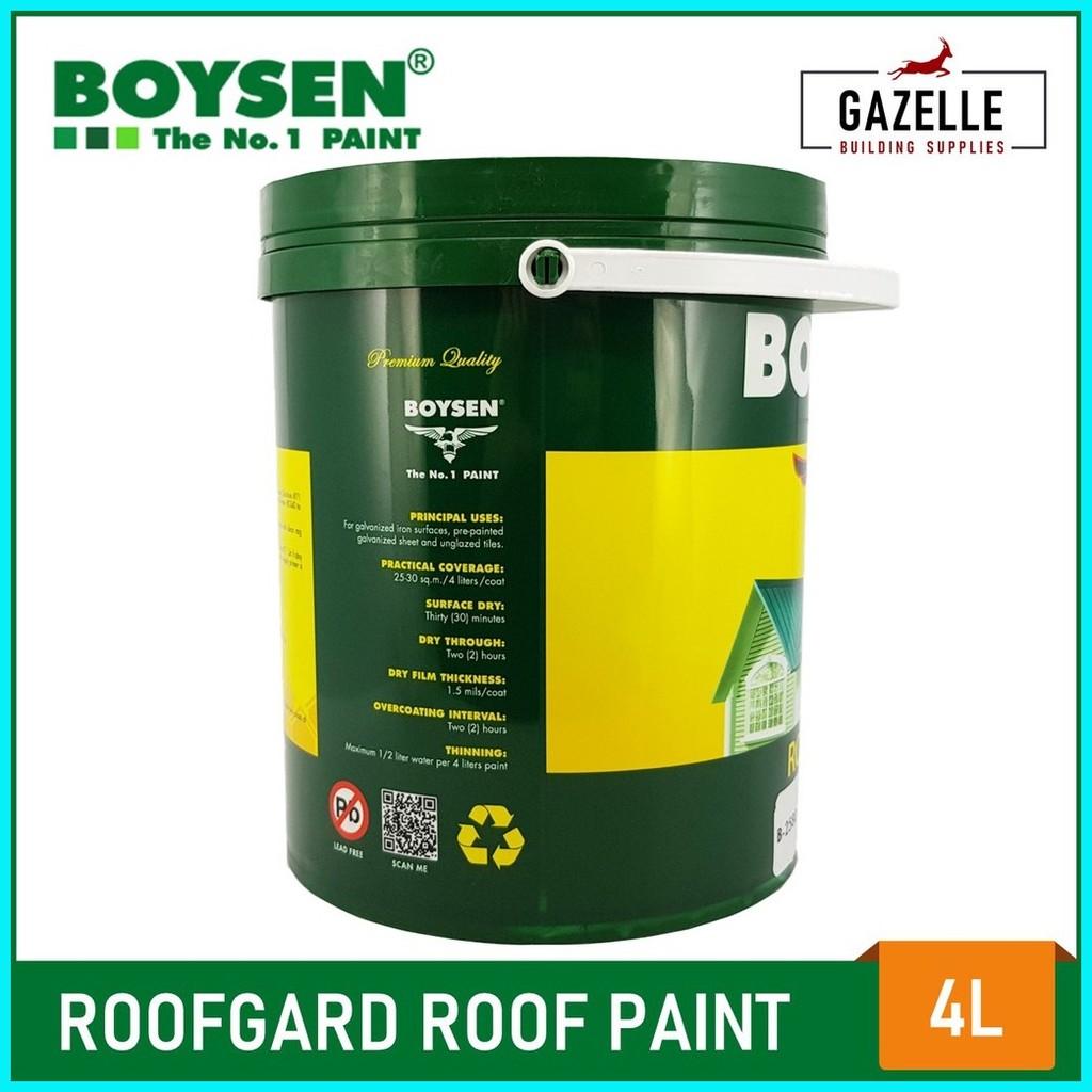 Boysen Roofgard Roof Paint - 4L (8 colors) | Shopee Philippines