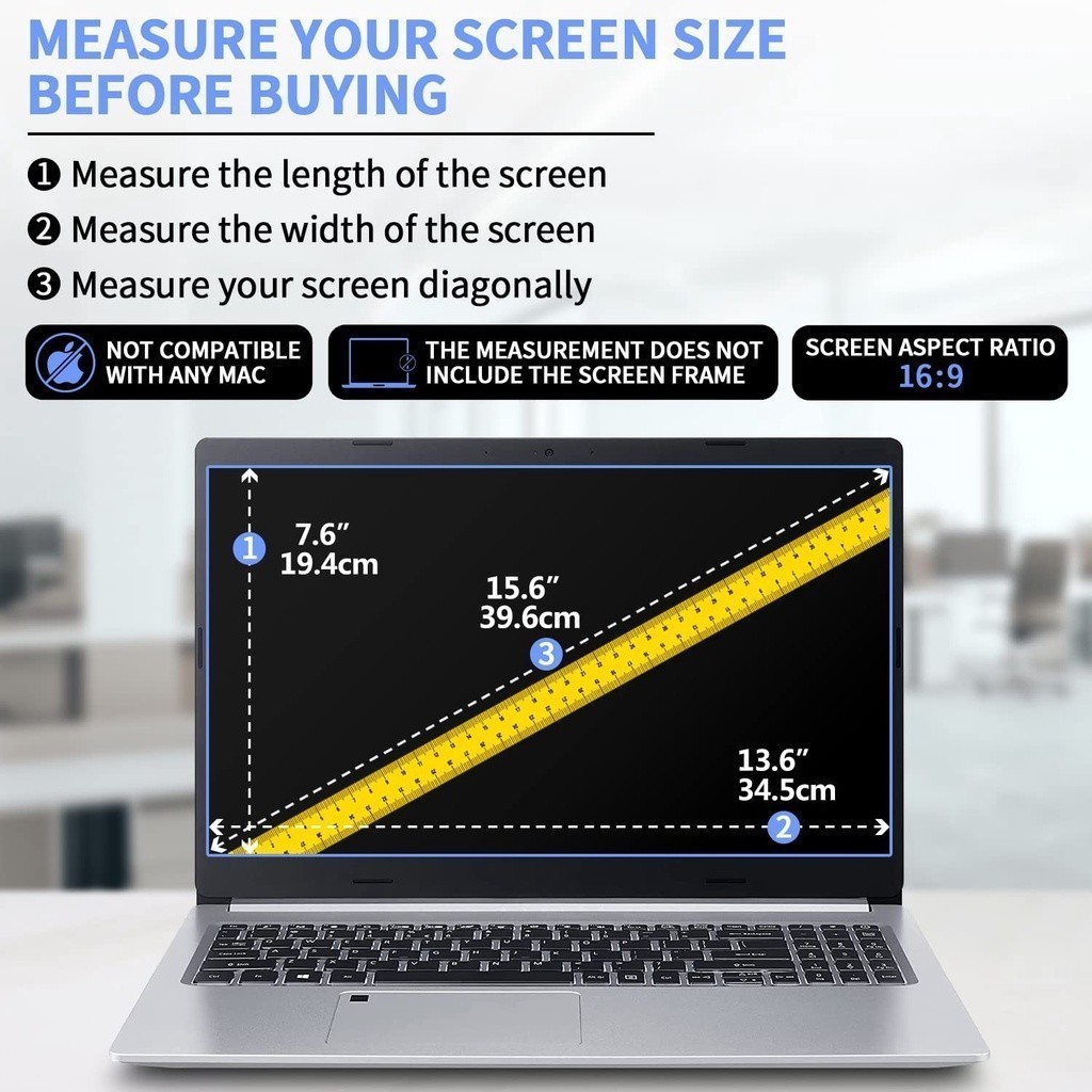 13 14 15.6 24 27'' Anti Radiation Anti Glare Laptop Screen Protector 16 ...