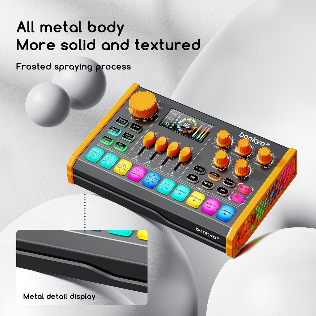 bonkyo Z10S Sound Card &AT300 Mic DJ Mixer 48V Microphone Set Custom ...